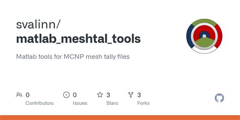 Github Svalinnmatlabmeshtaltools Matlab Tools For Mcnp Mesh Tally