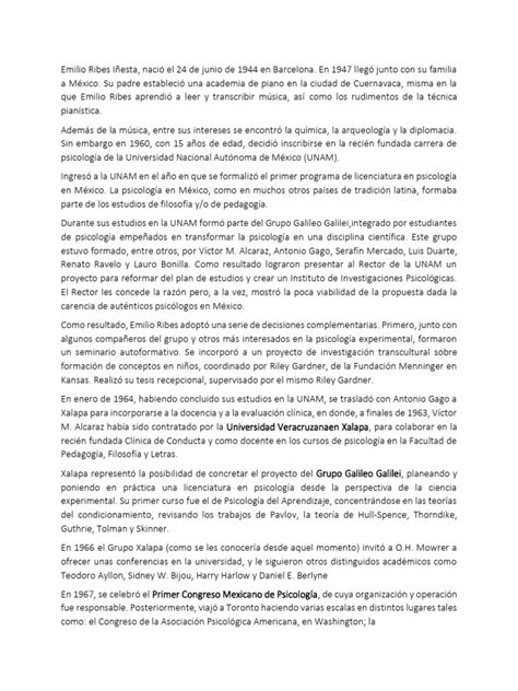 Emilio Ribes Iñesta Pdf Sicología Universidad