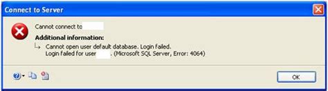 Suhas R Kudekar Error 4064 Cannot Open User Default Database