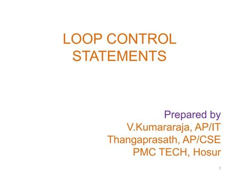 Loop Control Structure Pptx Programming Languages Computing