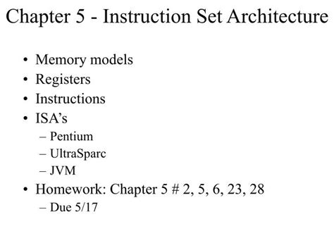 Ppt Chapter 5 Instruction Set Architecture Powerpoint Presentation