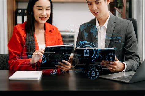 Premium Photo Cyber Security And Data Protection Business Using Computer And Tablet Protecting