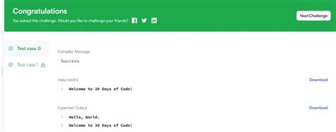 Keerthi Vasa On Linkedin Day2 Hacker Rank Challenge Is Successfully Completed