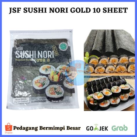 Jual Jsf Sushi Nori Gold 10 Sheet Sushi Nori Halal Sushi Nori