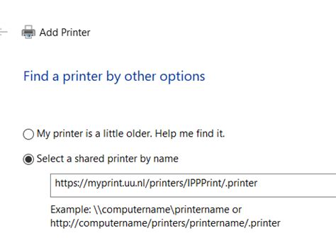 Printers IPP Printing Via Windows UU Manuals