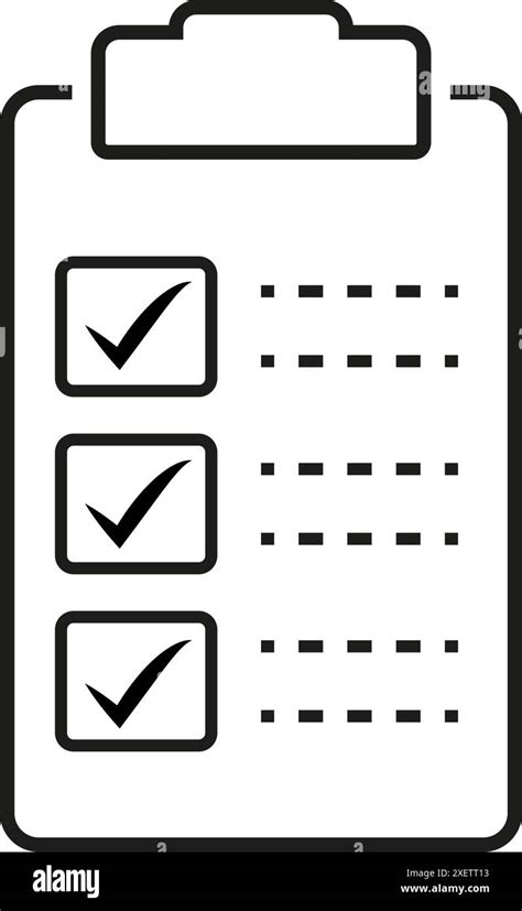 Clipboard Icon Set Checklist On The Clipboard Line Icon With Checkmarks Checklist Document