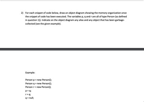 Solved 2 For Each Snippet Of Code Below Draw An Object