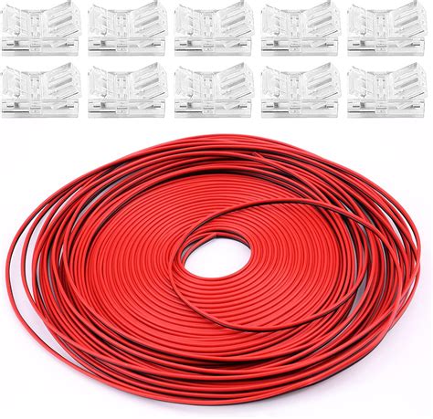 Led Strip Light Connector 2 Pin 50ft 2 Conductor Led Wire 2 Pin Led Connector Solderless 2 Pin