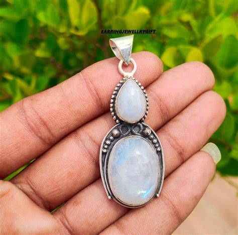 Genuine Moonstone Pendant 925 Sterling Silver Pendant Amazing