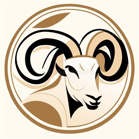 Vector Image Of A Head Of A Ram In A Round Frame Generative Ai Stock