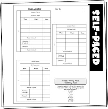 Editable Self Paced Pacing Guide Template By TeachStyleCreate TPT