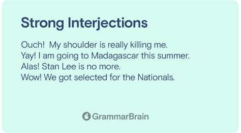 What Is An Interjection Definition Examples How To Use Grammarbrain