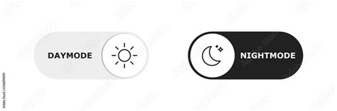 Vector Day Night Switch Mobile App Interface Design Concept Dark Mode Switch Icon Day And
