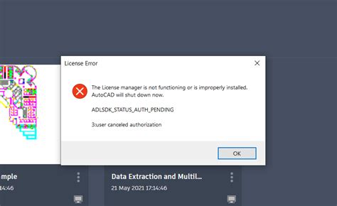 adlsdk status auth pending in autocad 2022 autodesk community