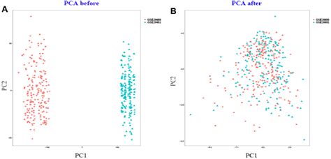 PCA Cluster Plot A PCA Cluster Plot Of GSE And GSE Before Download Scientific