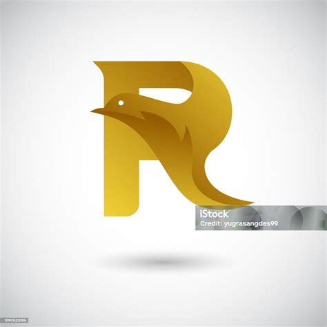 편지 R 비둘기 로고 개념입니다 크리에이 티브와 우아한 로고 디자인 서식 파일입니다 그라데이션에 대한 스톡 벡터 아트 및 기타 이미지 그라데이션 컴퓨터 글자 0명