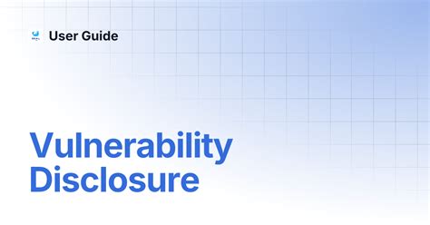 Vulnerability Disclosure User Guide