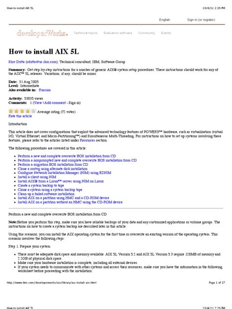 how to install aix 5l pdf booting installation computer programs