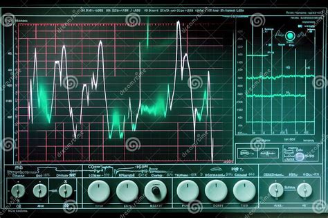 Oscilloscope Waveform On Its Screen Generative Ai Stock Illustration