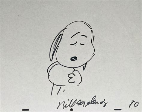 Original Snoopy Drawing By Peanuts Animator Bill Melendez Charles