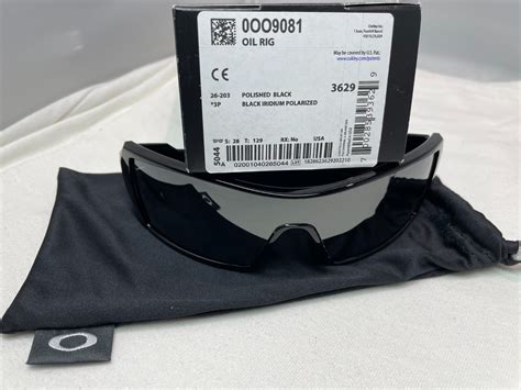 Oakley Oil Rig Polished Black Iridium Polarized Sunglasses Oo9081 26