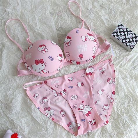 Hello Kitty Womens Bras Panties Set Lingerie Underwear Shopee Philippines