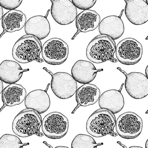 Premium Vector Seamless Pattern Of Passion Fruits Maracuya