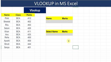 Ms Excel Vlookup Vlookup In Ms Excel Youtube