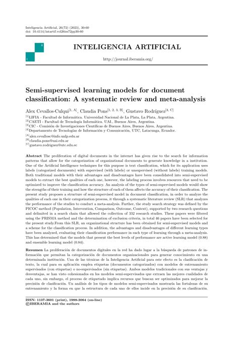 Pdf Semi Supervised Learning Models For Document Classification A Systematic Review And Meta