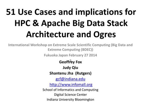 Ppt 51 Use Cases And Implications For Hpc And Apache Big Data Stack