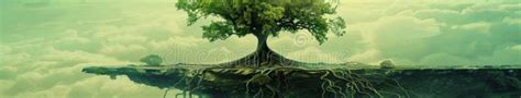 Tree With Roots In Water Stock Illustration Illustration Of Branches