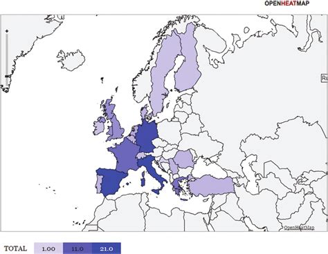 2 European Countries Participation In Iot Eu Funded Projects Download Scientific Diagram