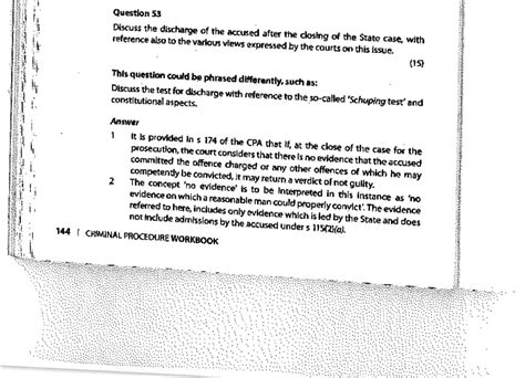 Criminal Procedure Workbook Questlon 53 Discuss The Discharge Of The