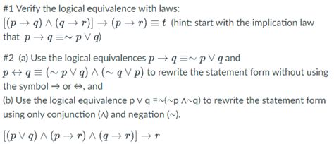 Solved Verify The Logical Equivalence With Chegg