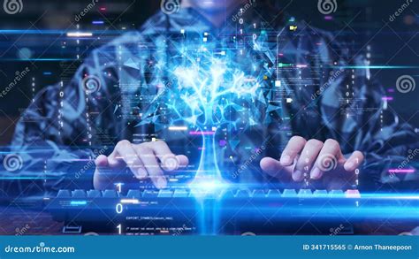 A Person Typing On A Keyboard With A Glowing Digital Tree Emerging From The Screen Symbolizing