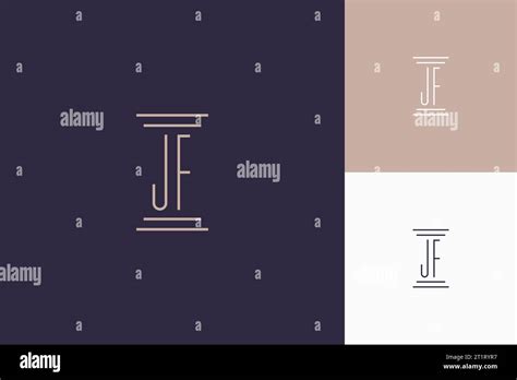 Jf Monogram Initials Design For Law Firm Logo Inspiration Stock Vector
