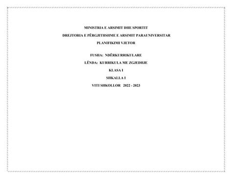 Planifikimi LËndor Kurrikula E Re Byirenakotobelli Pdf