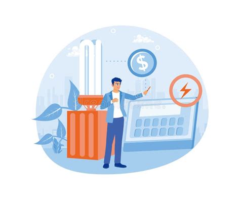 Household Energy Consumption Men Use Energy Saving And Cost Effective Lamps Energy Consumption