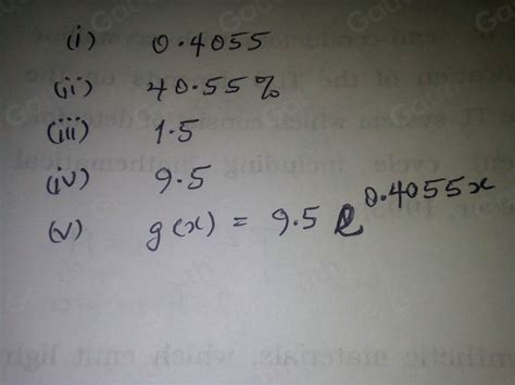 Solved The Table Below Shows Some Input Output Pairs For An Exponential Function G I
