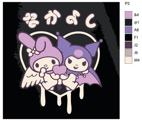 Детская картина по номерам P2 Аниме Куроми Куроми Kuromi и Май Мелоди My Melody 30x30