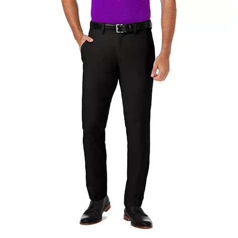 Mens Haggar® Cool 18® Pro Slim Fit Wrinkle Free Flat Front Premium Flex Waist Pants