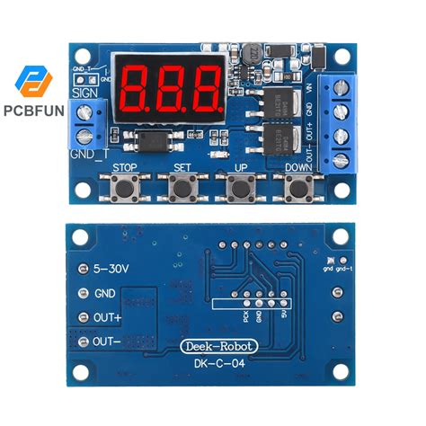 pcbfun new dc 12v led display digital delay relay timer control switch module plc automation