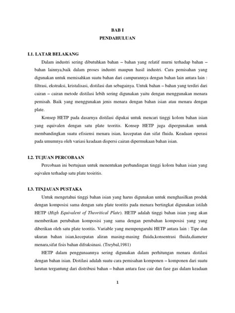 Rumus Hetp Dalam Distilasi Pdf Metode And Bahan Ajar