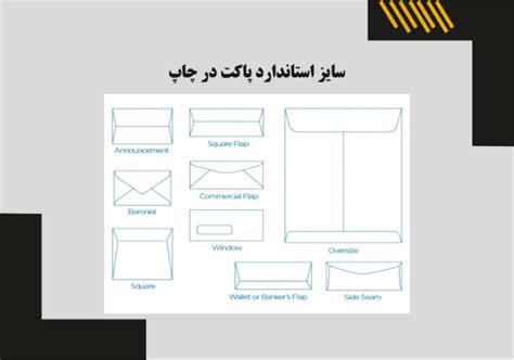 اندازه استاندارد پاکت چاپی برای کاربردهای مختلف