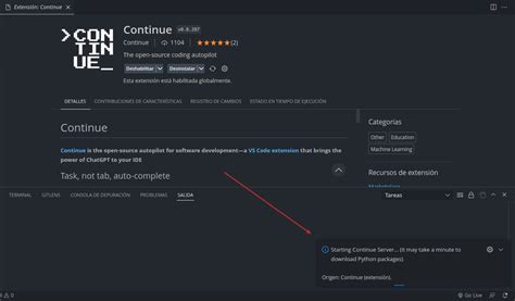 stuck on loading continue server · issue 305 · continuedev
