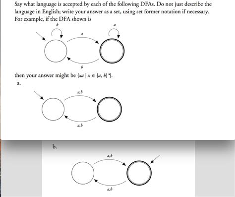 solved say what language is accepted by each of the