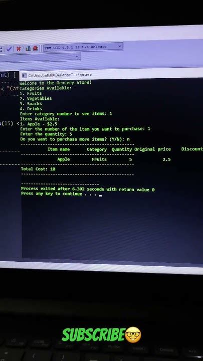 Grocery Receipt In C Ide Dev Ccppprogramming Codingtime Codinglife Youtube