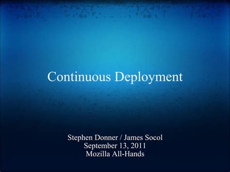 Continuous Deployment Ppt