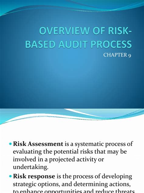 Overview Of Risk Based Audit Process Pdf Financial Audit Risk Assessment