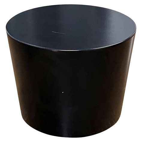 Round Barrel Side Table Black Preowned Rework Office Furniture